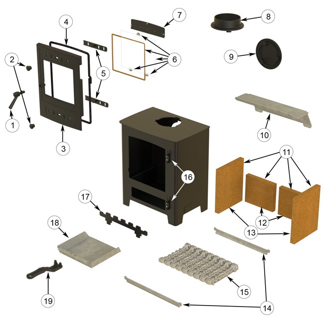 Villager Athlone 4 Multifuel Stove (pallet Of 8) Stove - Spares and ...